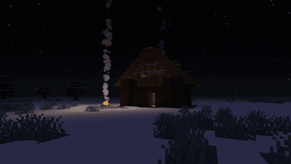Minecraft House - Snowy Log Cabin : Best Builds 2020